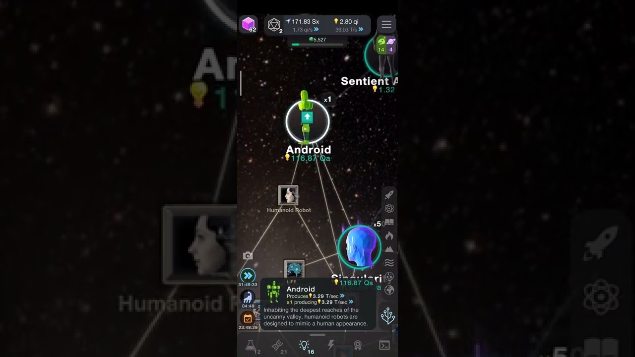 Creating first Android: Cells to Singularity Mobile game