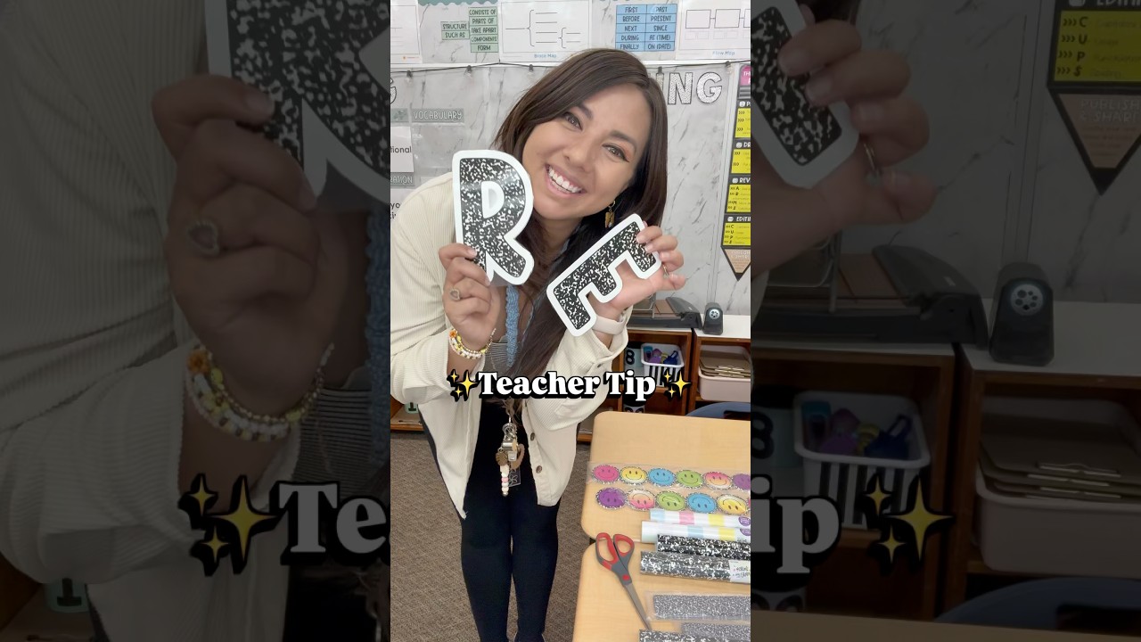 🍎 Teacher Tip of the Day ✏️ Set up a bulletin board with no stress #teachertips #classroom setup