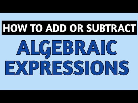 Adding and subtracting algebraic expressions class 7 chapter 12 Video ...