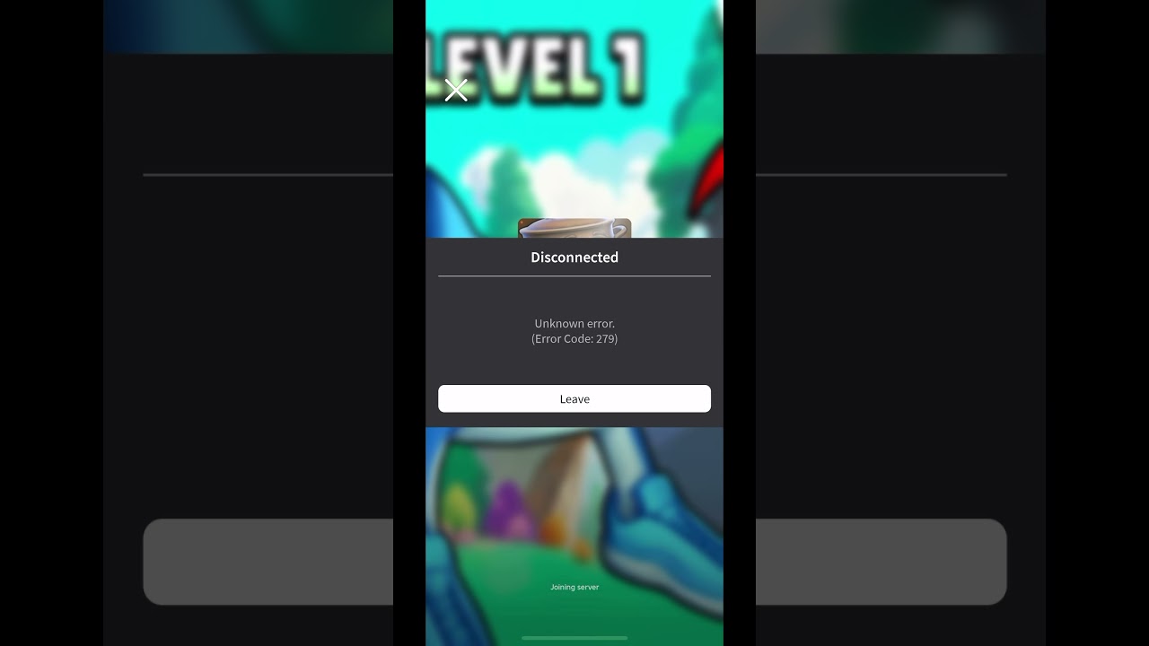 I got error code 279 unknown error 😧😧😧 #roblox #error #code