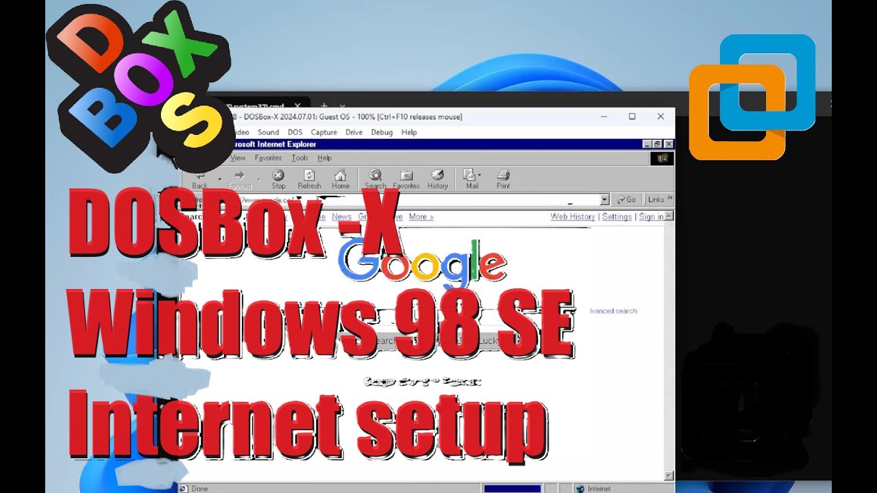 DOSBox-X Internet Setup (Win98SE) using VMware virtual network (VMnet8)
