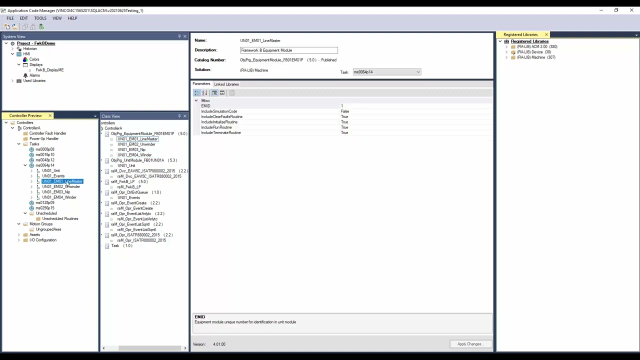 Machine Builder Libraries - Build an Application with FrameworkB