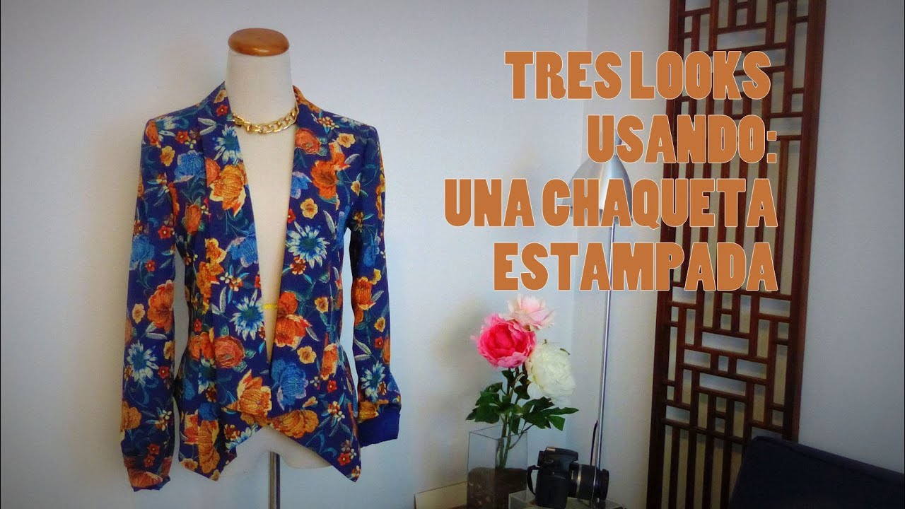 Tres looks usando: una chaqueta estampada