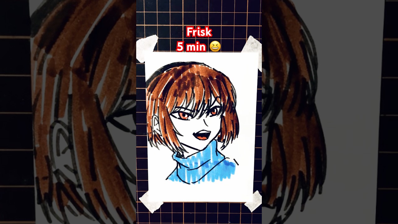 【Undertale】How to draw Frisk in 5sec,10sec,30sec,1mins,5mins #undertale #frisk #drawing #shorts