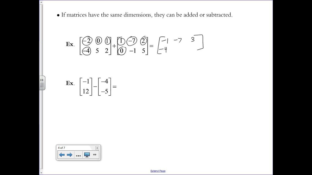 3 5 Performing Basic Matrix Operations
