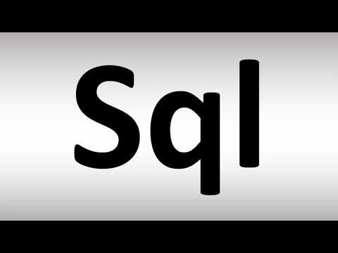 How to Pronounce sql
