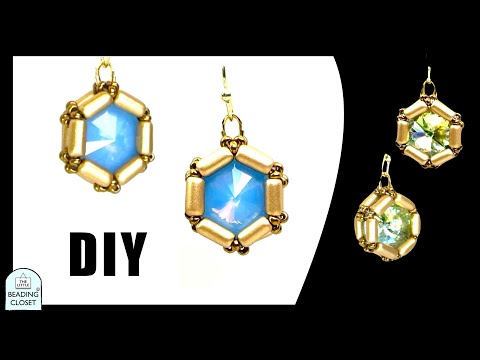TUBELET EXPRESS Bezel for 14mm Rivoli - Full beading tutorial including how to make the earrings!
