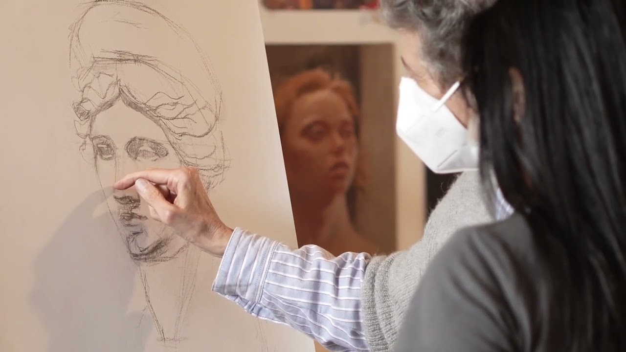 Cast drawing with charcoal