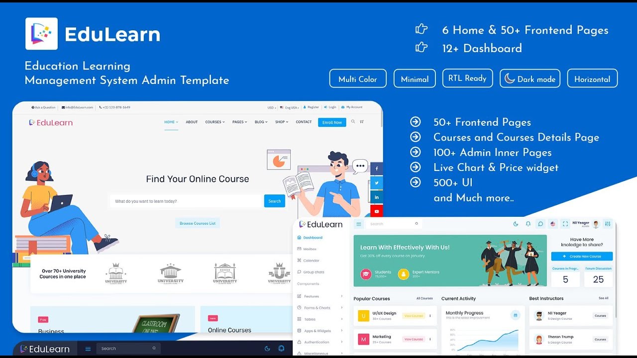 Education Dashboard Bootstrap 5 Admin Template with RTL Light Theme