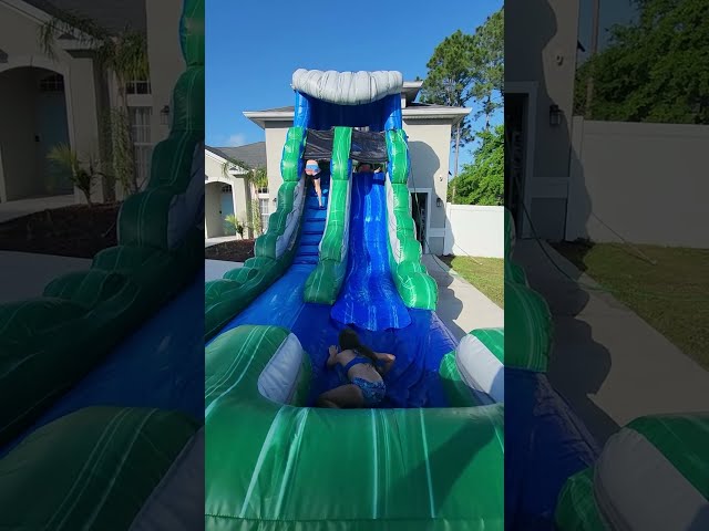 Blue Wave Water Slide w/Pool - BOUNCE PARTY RENTALS
