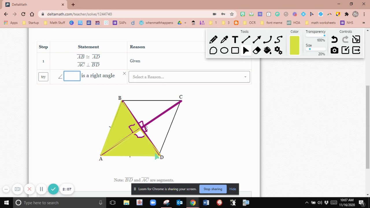 Q2 Week 1  Basic Triangle Proof Example Delta Math
