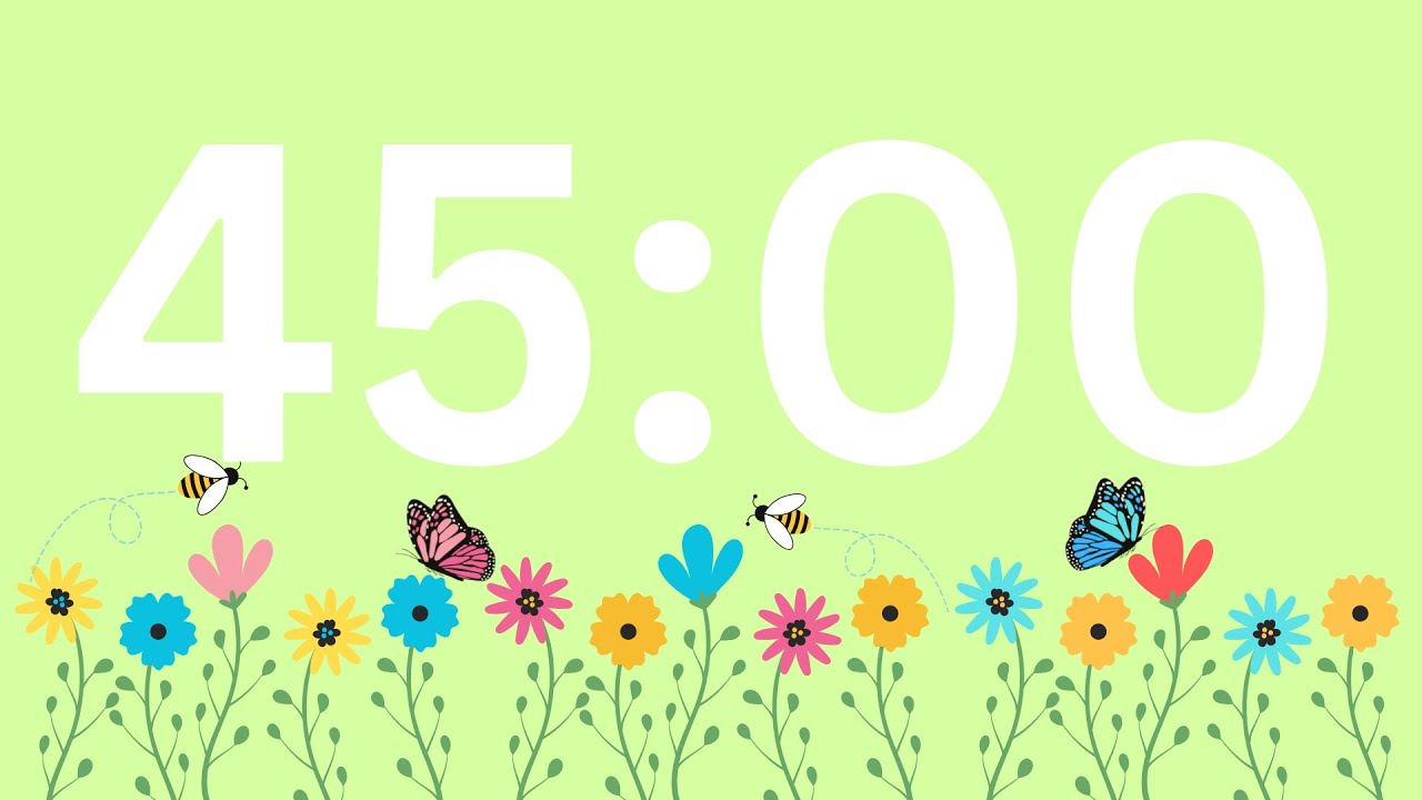 Spring Day 45 Minute Timer | Classroom Timer | Flower Timer | Spring Countdown
