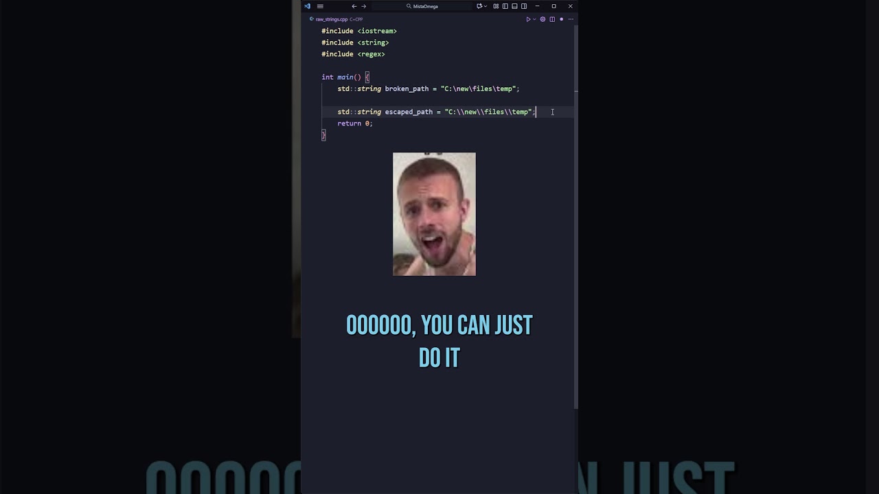RAW STRINGS (c++)! As Fast As Possible #coding #programming #cplusplus #cpp #developer #softwaredev
