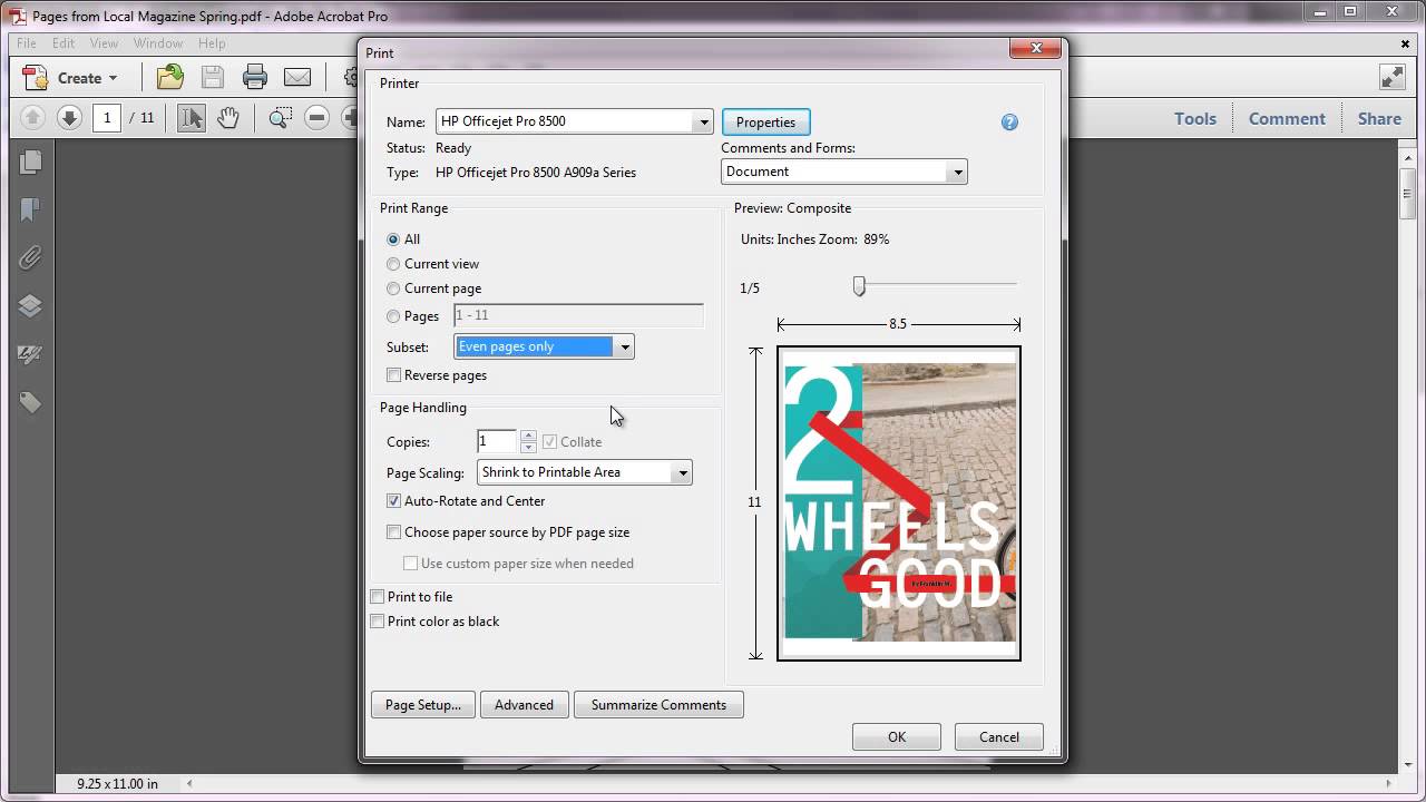 Adobe Printing in Acrobat X: Printing Double-sided Duplex link in description