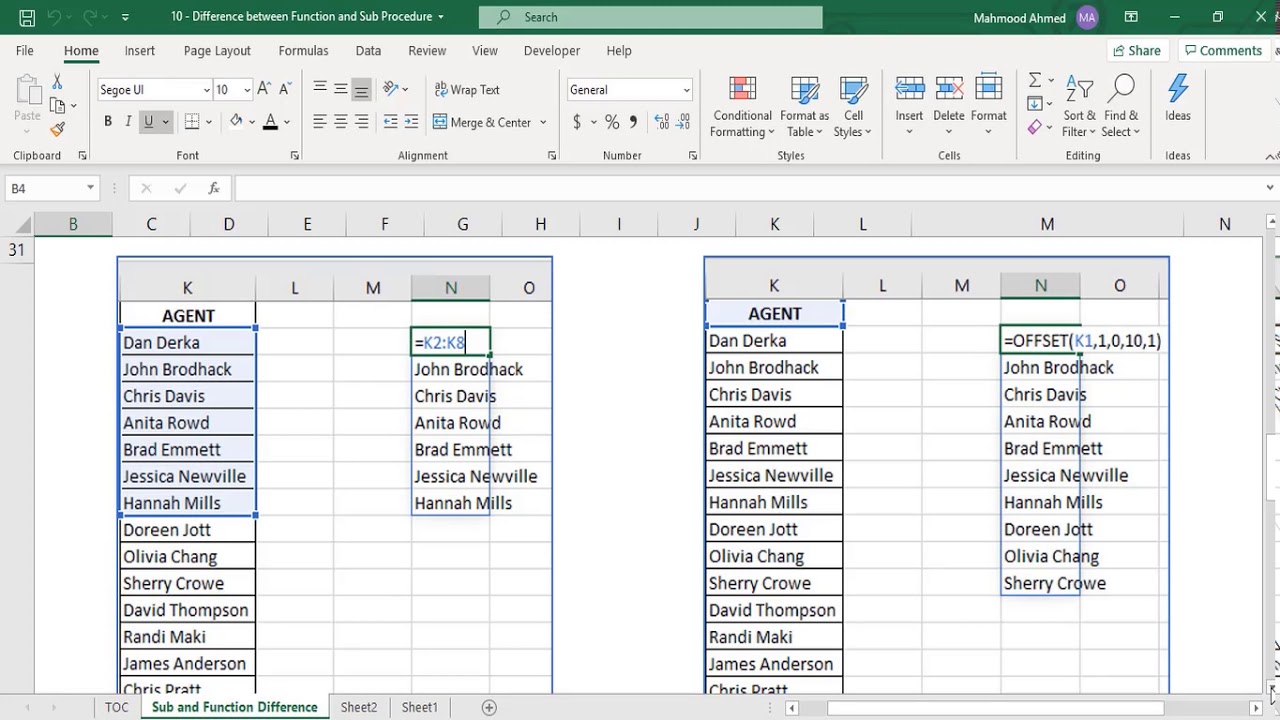 Difference Between Functions and Subprocedures