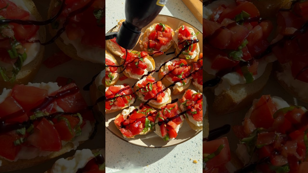 The Perfect Summertime Appetizer ❤️ #buratta #bruschetta