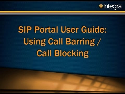 SIP Trunking Portal Guide: Using Call Barring-Call Blocking