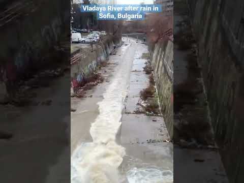 Vladaya River after rain in Sofia, Bulgaria