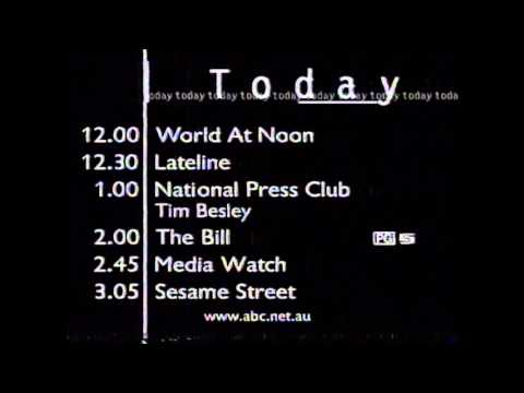 ABC TV - Wednesday Morning and Afternoon Programme Schedules (14/7/1999)