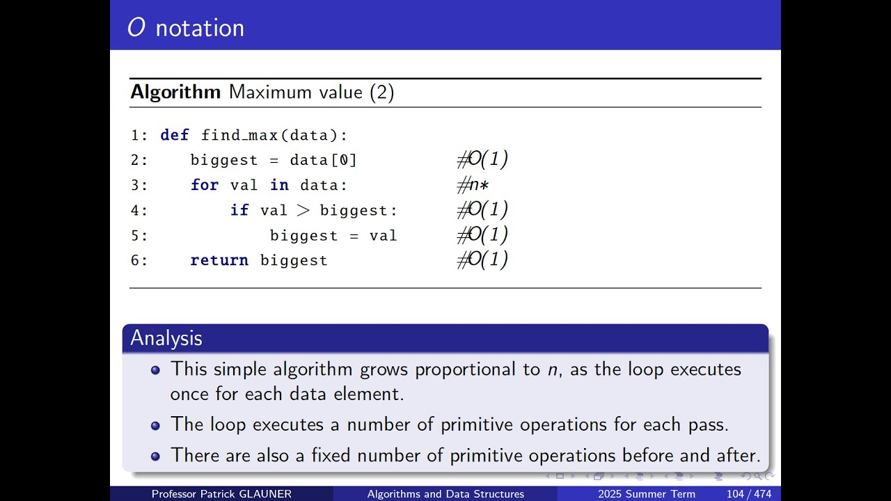 Algorithms and Data Structures: 3rd lecture (graphs, complexity analysis)