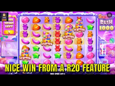 SUGAR RUSH 1000 AT 10BET LEKKER WIN FROM A R20 FEATURE BUY #10bet #onlineslots