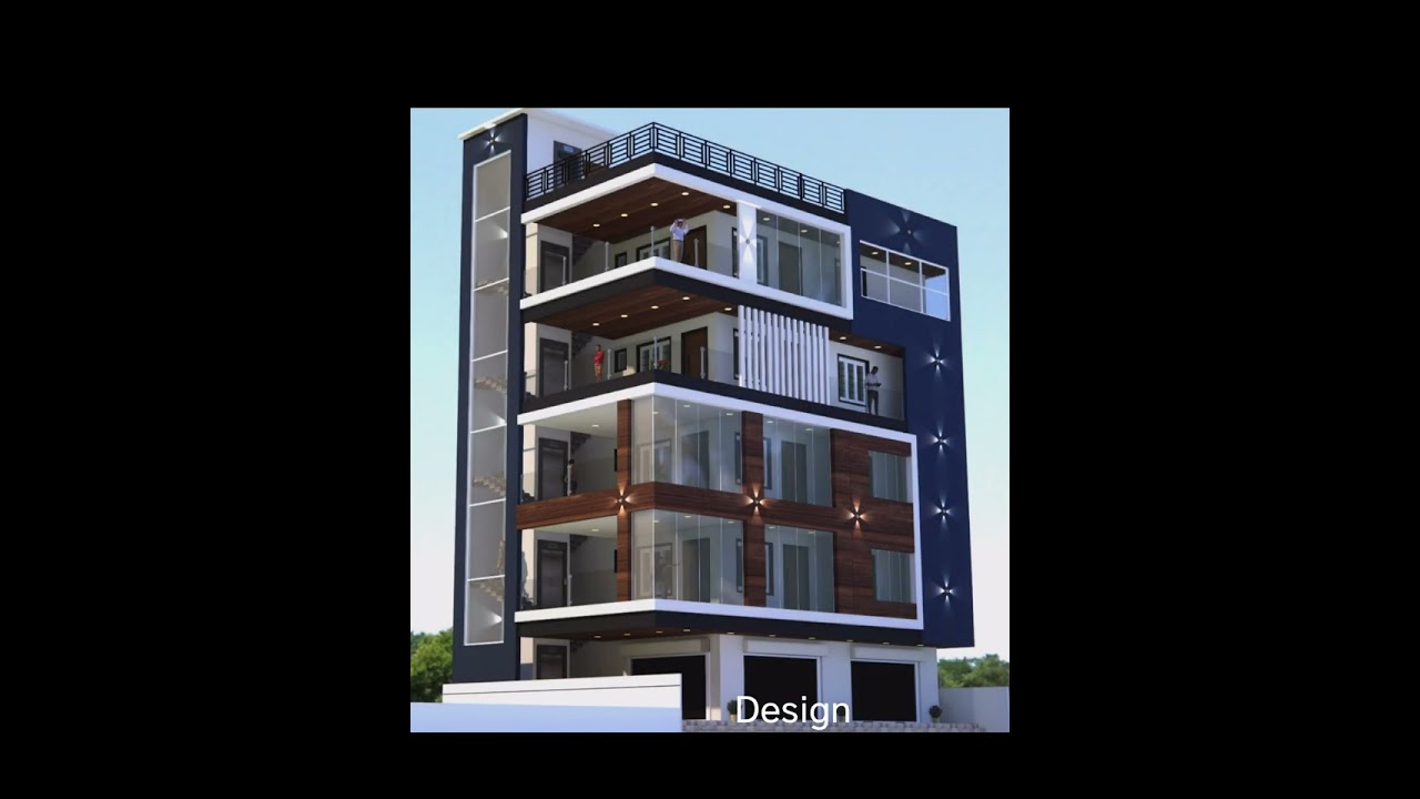 Exterior Design Of East Facing  G+4  Residential Building