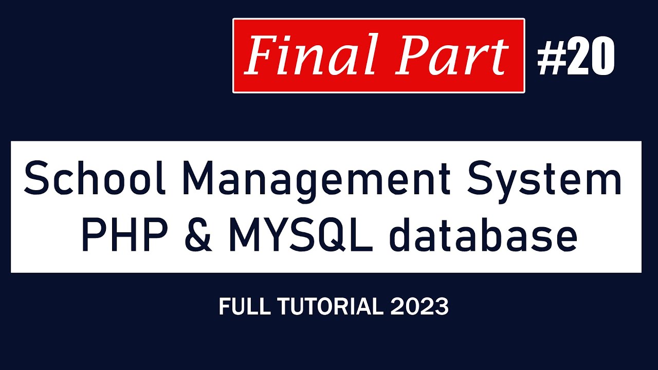 How to Make School Management System Using PHP & MYSQL database Part 20