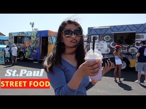 ST.PAUL Food Truck Tour 🔥 Pork Egg Rolls, Gyros, Taco, Pad Thai /TibetanVlogger/TibetanYoutuber