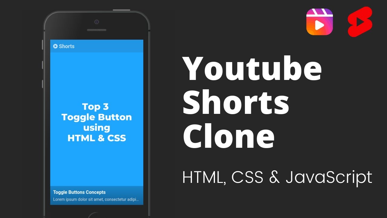 Create Youtube Shorts Clone using HTML, CSS & JavaScript