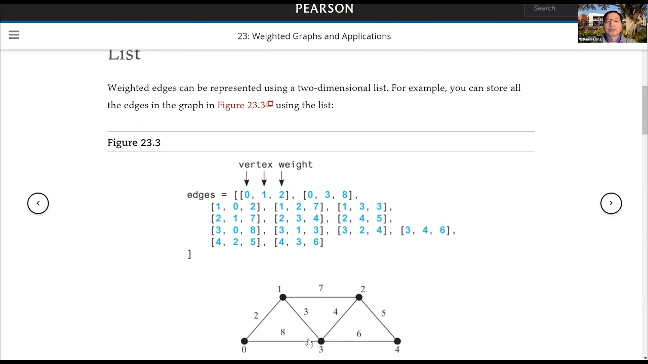 Daniel Liang Python Video Section 23.2 Representing Weighted Graphs