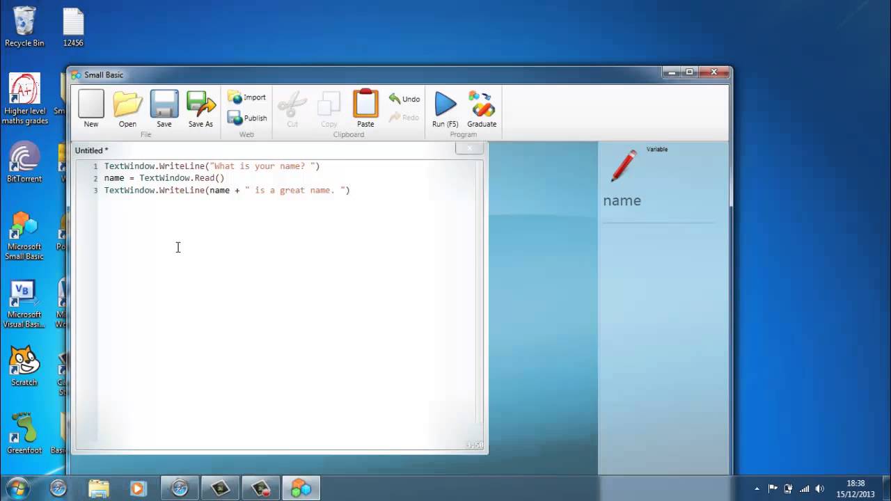Microsoft Small Basic Variable Tutorial