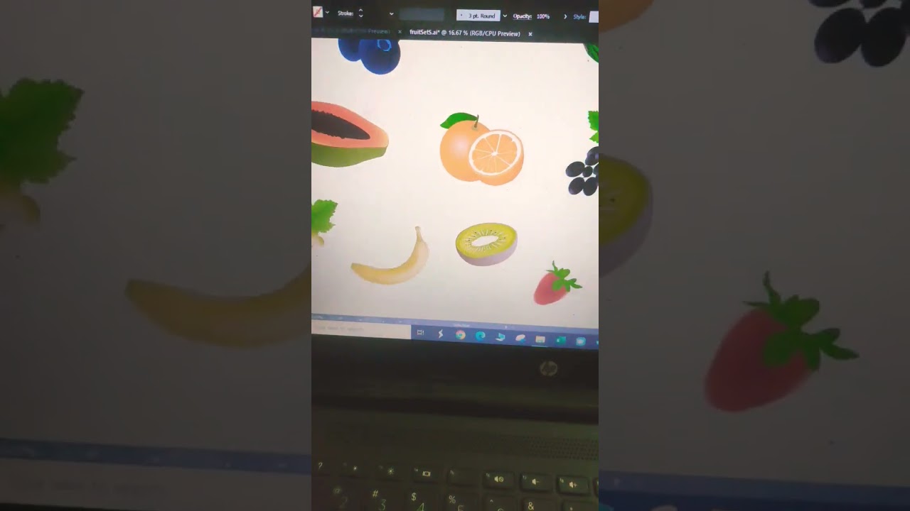 Adobe illustrator, fruits and vegetables vector, gradient tool #shorts #illustrator #adobe #vector