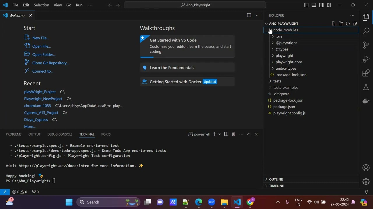 Playwright setup in windows machine