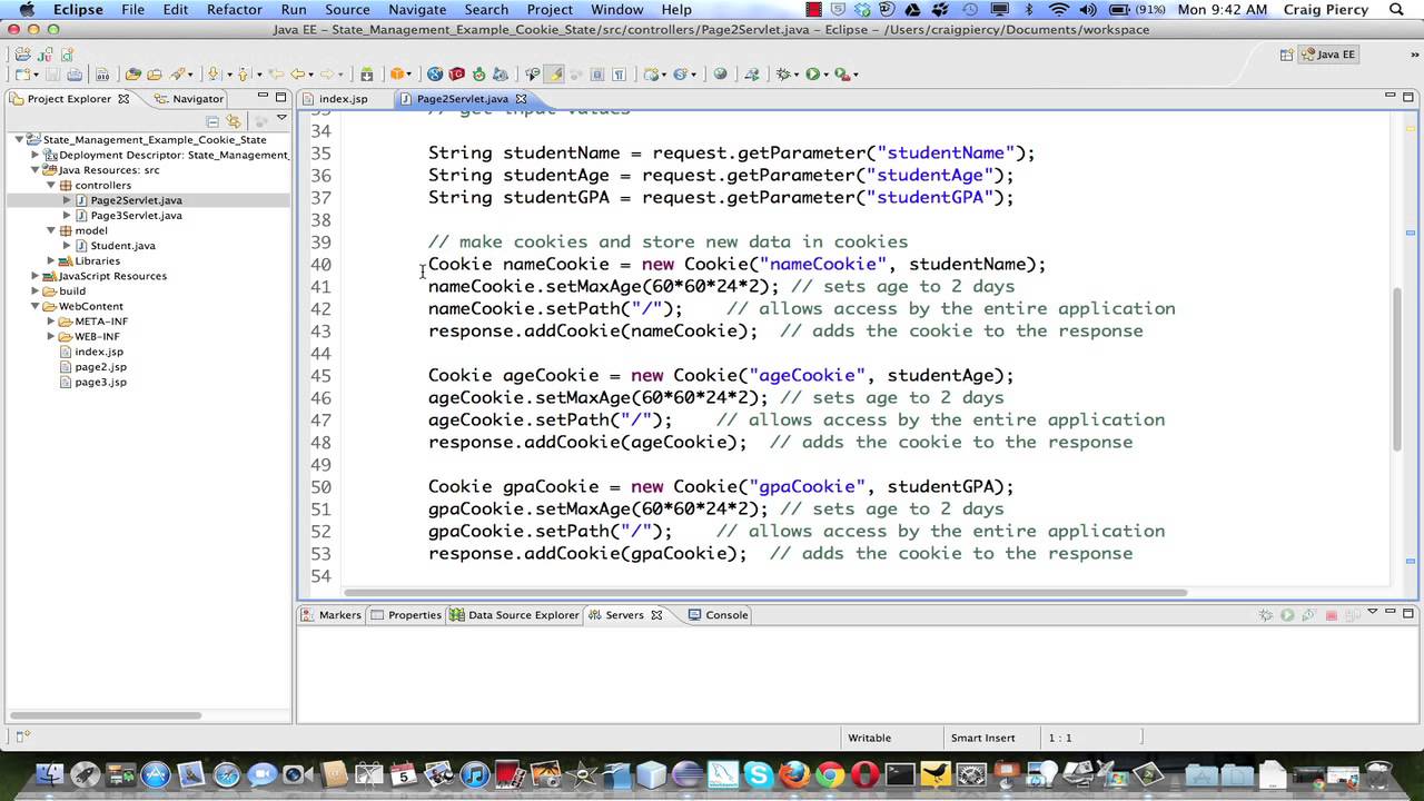 Managing Cookies with a Java MVC Application