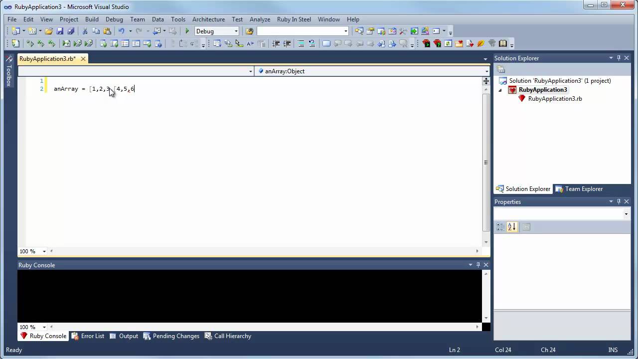 Ruby Programming in Visual Studio 2010  -- Getting Started with Ruby In Steel 2