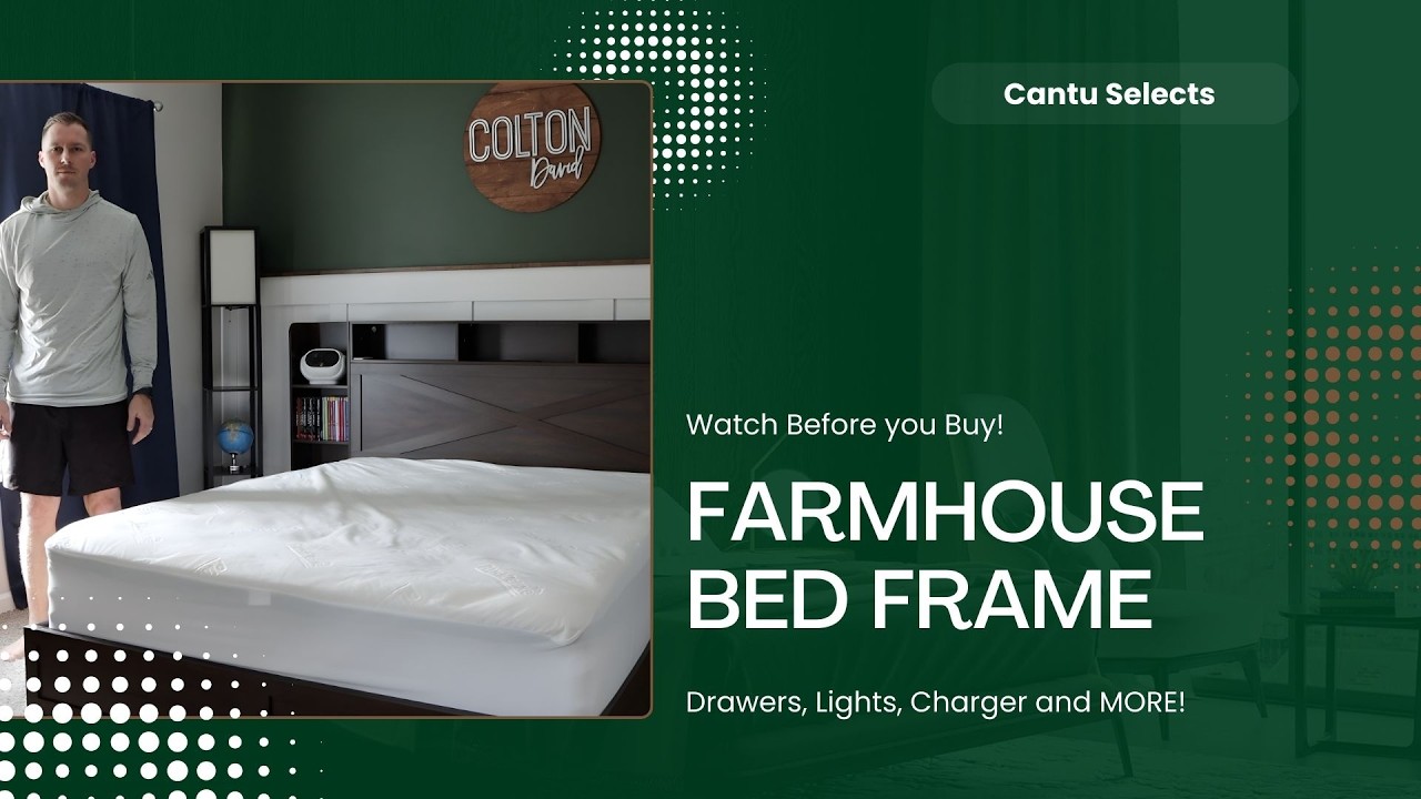 AMERLIFE Farmhouse Queen Bed Frame