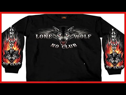 Hot Leathers Black Lone Wolf No Club Biker Long Sleeve Double Sided T-Shirt - MOI Shop