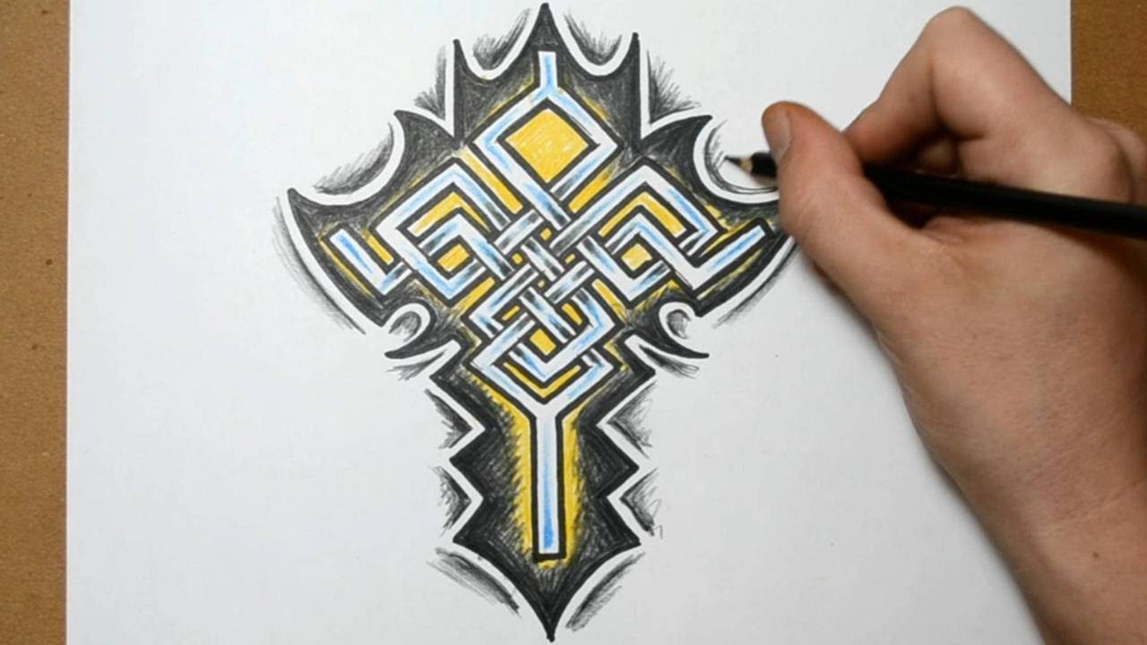 Cross Tattoo Designs - Sketching a Celtic Weave Idea