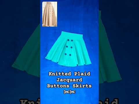 Knitted Plaid Jacquard Buttons Skirts cutting ✂ #viralshorts #shorts #skirt #fashion #diy