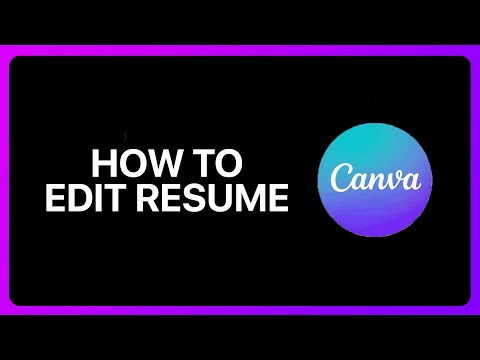 How To Edit Resume In Canva Tutorial