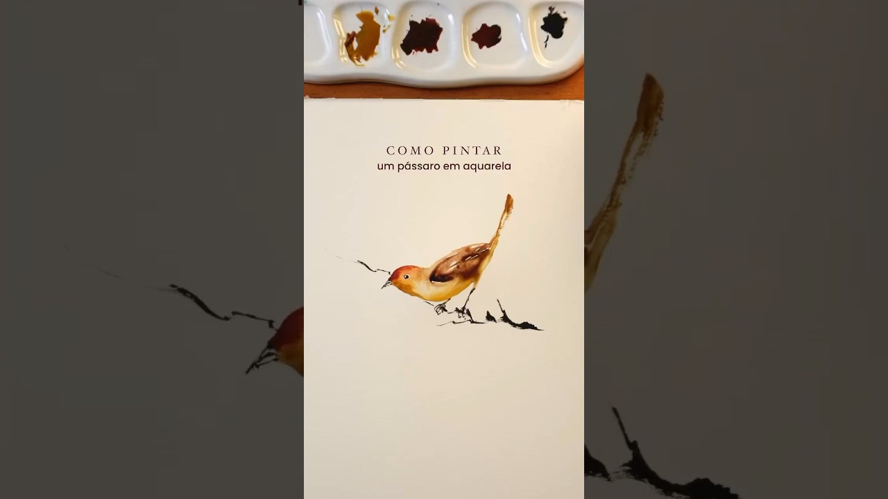 Como pintar um pássaro em aquarela #pintura #aquarela #arte #aquarelagestual