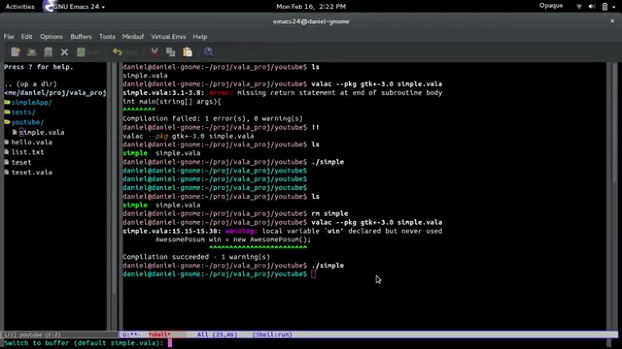 Vala Tutorial Part 1 - Simple Basic Window App