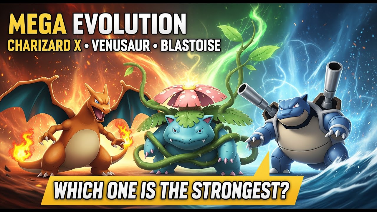 Mega Evolution Challenge | Charizard X vs Venusaur vs Blastoise | Megamon