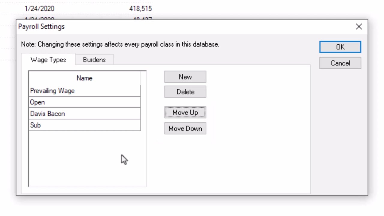Quick Bid - Payroll Settings