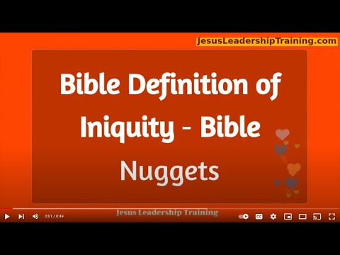 Bible Definition of Iniquity