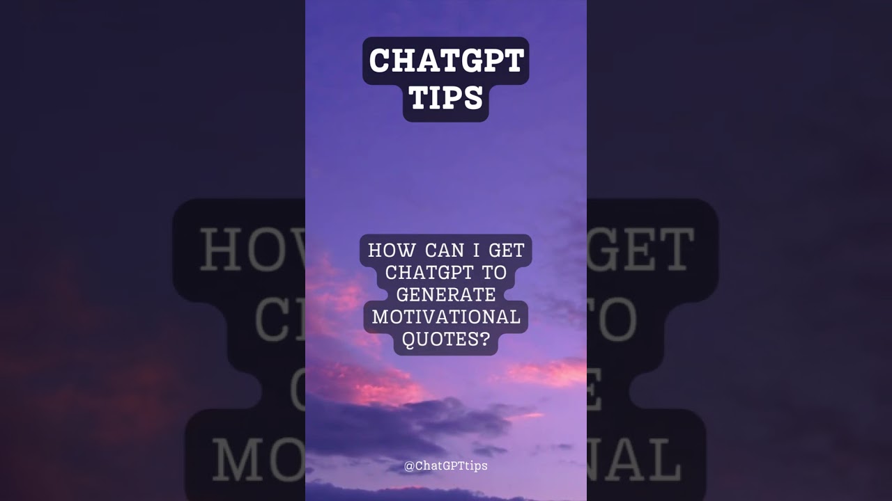 How can I get ChatGPT to generate motivational quotes? #chatgpt #youtubeshorts #programming #shorts