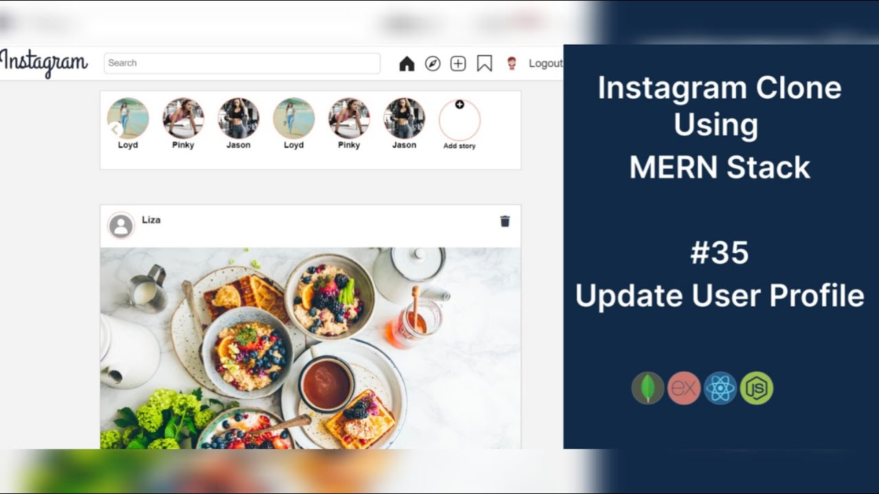Instagram Clone Using MERN Stack | Update User Profile  | #35