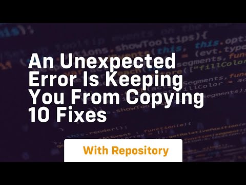 an unexpected error is keeping you from copying 10 fixes