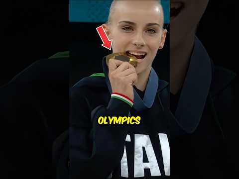Chinese Gymnasts Bites Medal 🥇