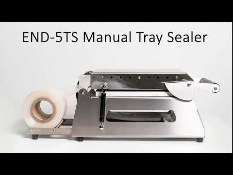 Demonstrating the manual tray sealer model END-5TS
